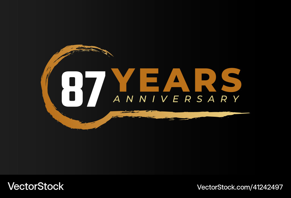 87 year anniversary celebration with circle brush Vector Image
