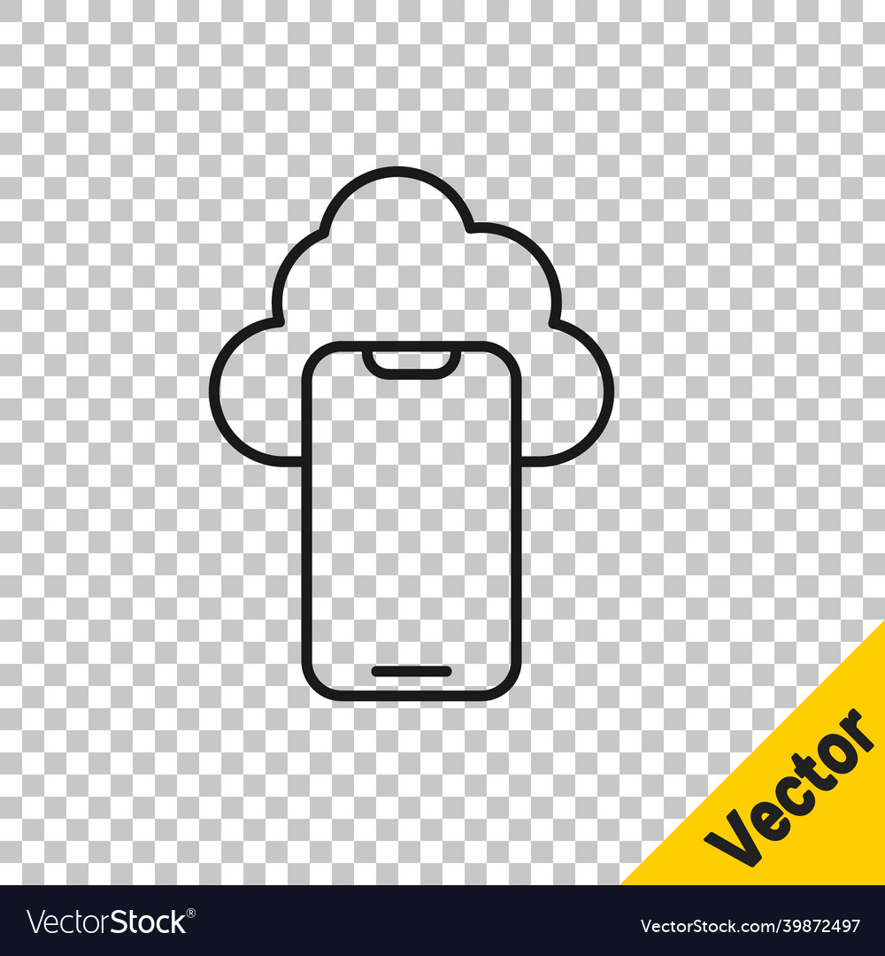 Black line cloud technology data transfer Vector Image
