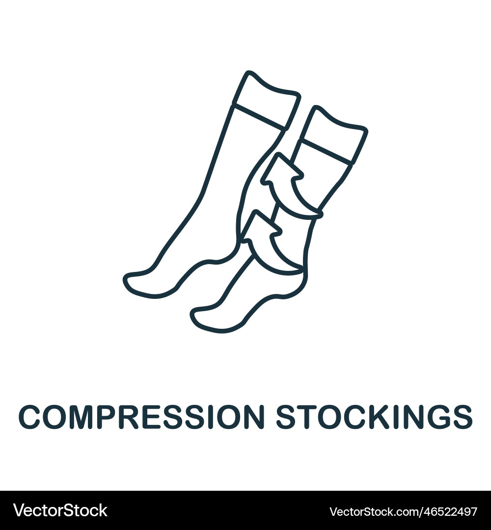Compression stockings line icon monochrome simple Vector Image