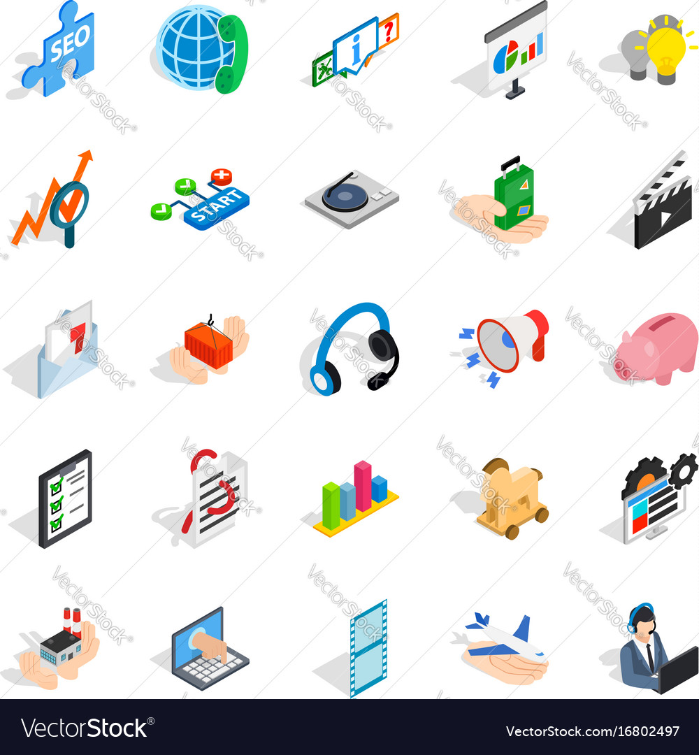 Game development icons set isometric style Vector Image