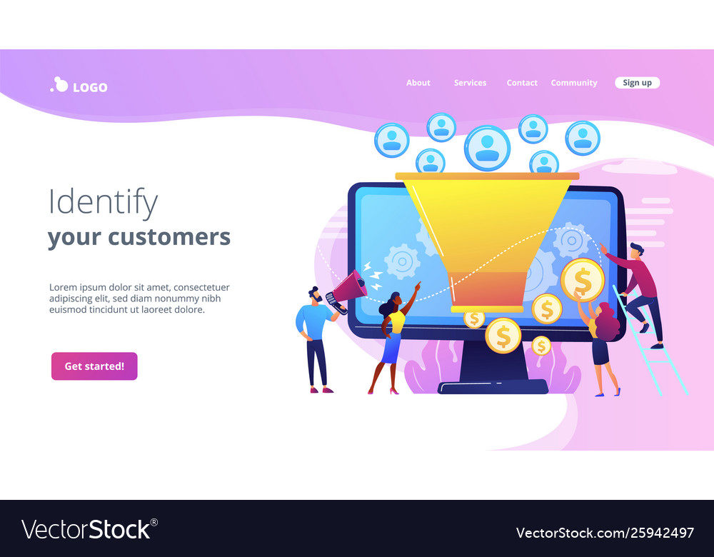 Generating new leads concept landing page Vector Image Generating new leads concept landing page Vector Image