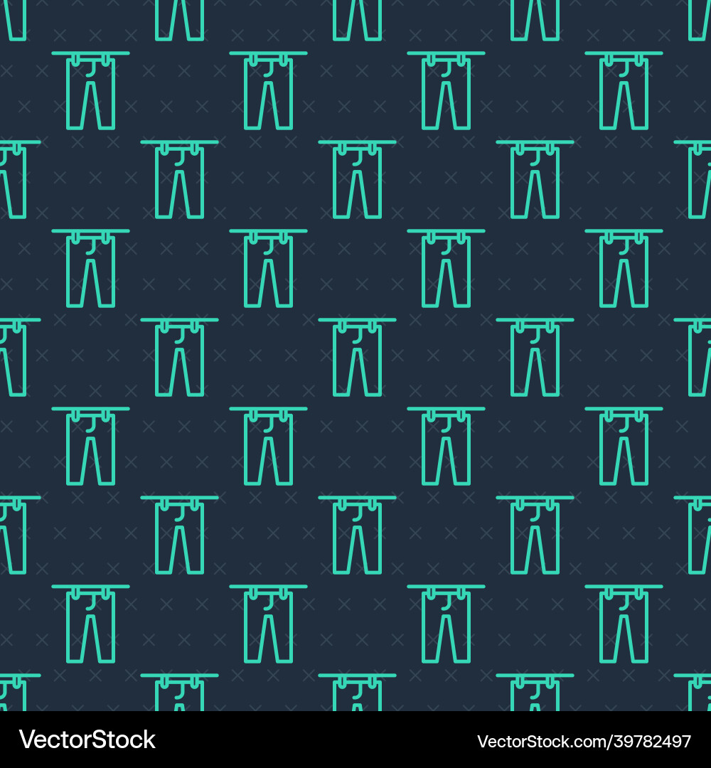 Green line drying clothes icon isolated seamless Vector Image