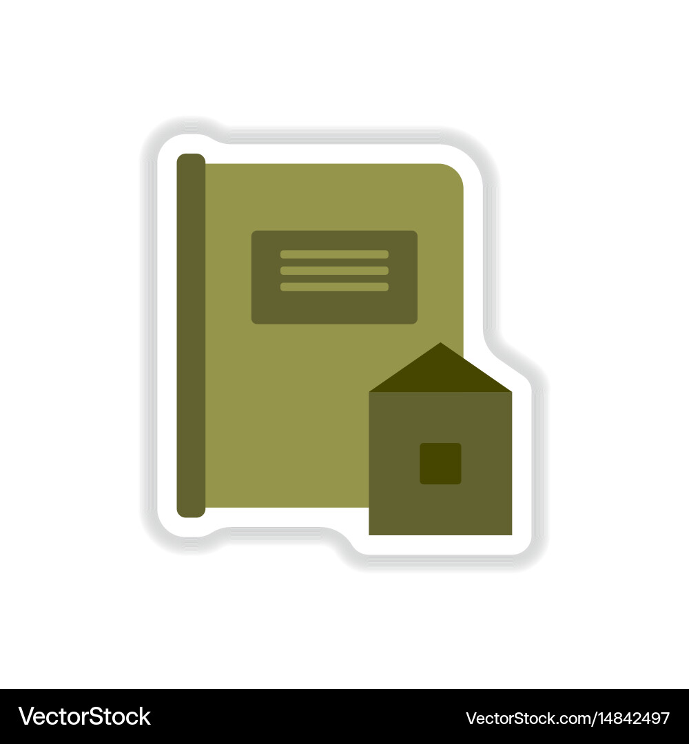 In paper sticker style book Royalty Free Vector Image
