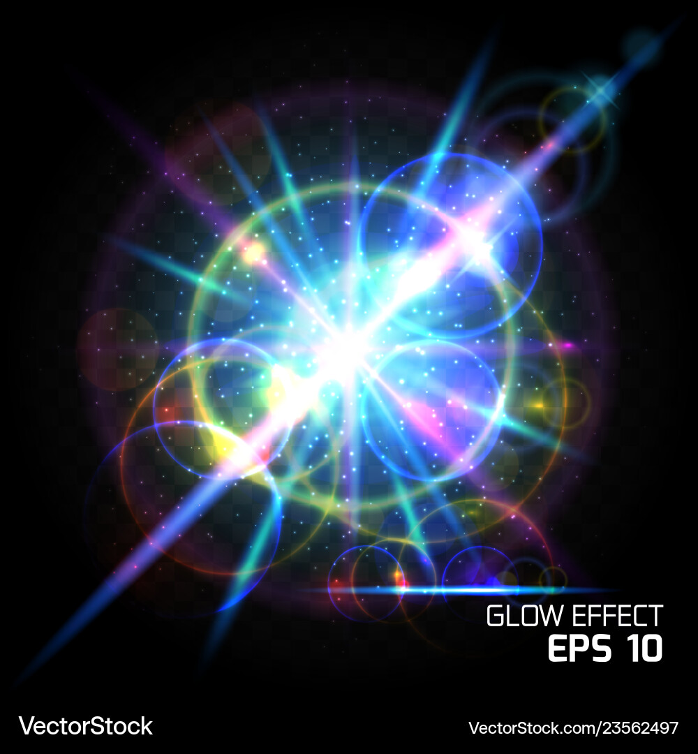 Influence of particle bright lighting effects Vector Image