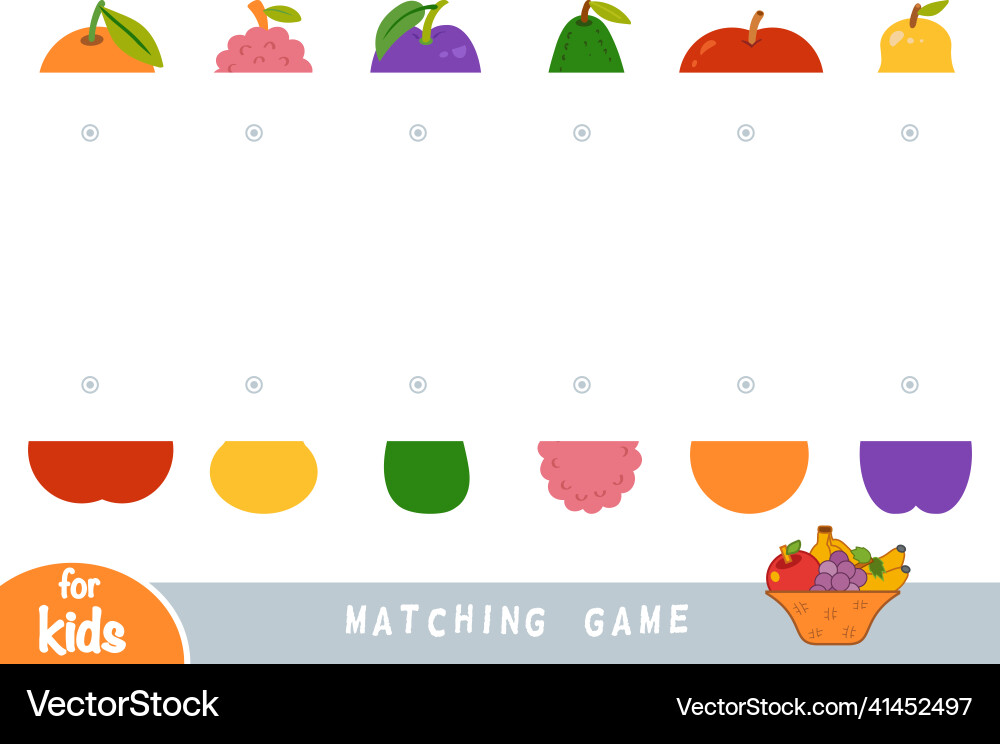 Matching game educational game for children match Vector Image