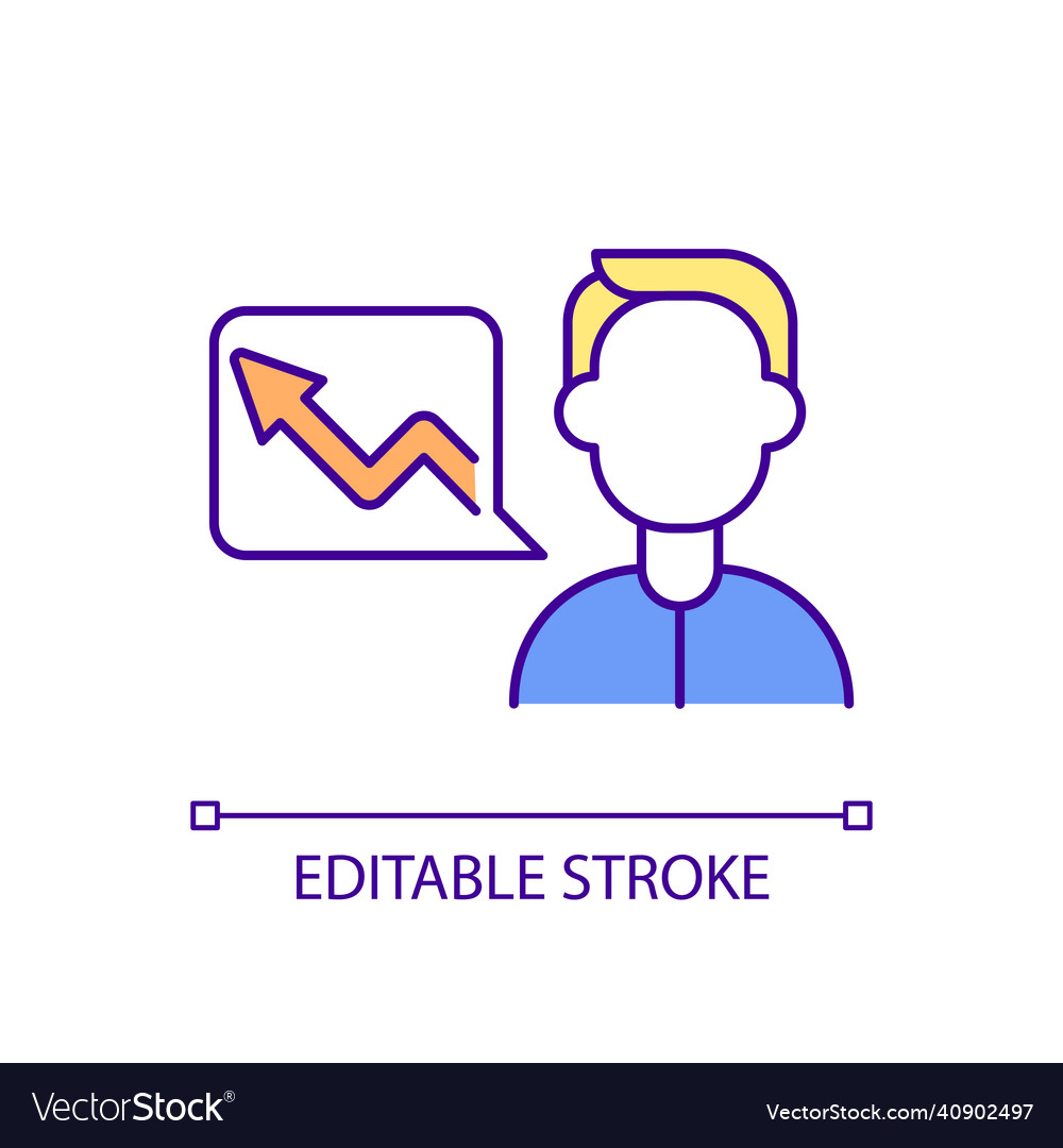 Positive employee growth rgb color icon Royalty Free Vector Positive employee growth rgb color icon Royalty Free Vector