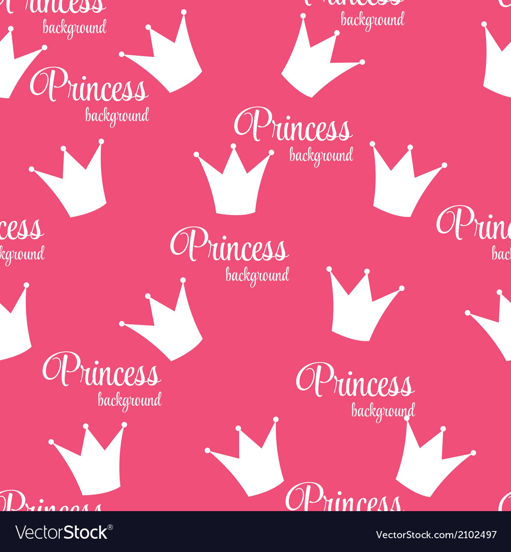 Princess crown seamless pattern background Vector Image