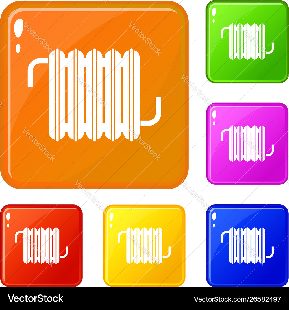 Radiator icons set color Royalty Free Vector Image