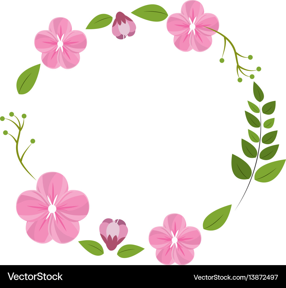 Round flowers decoration design Royalty Free Vector Image