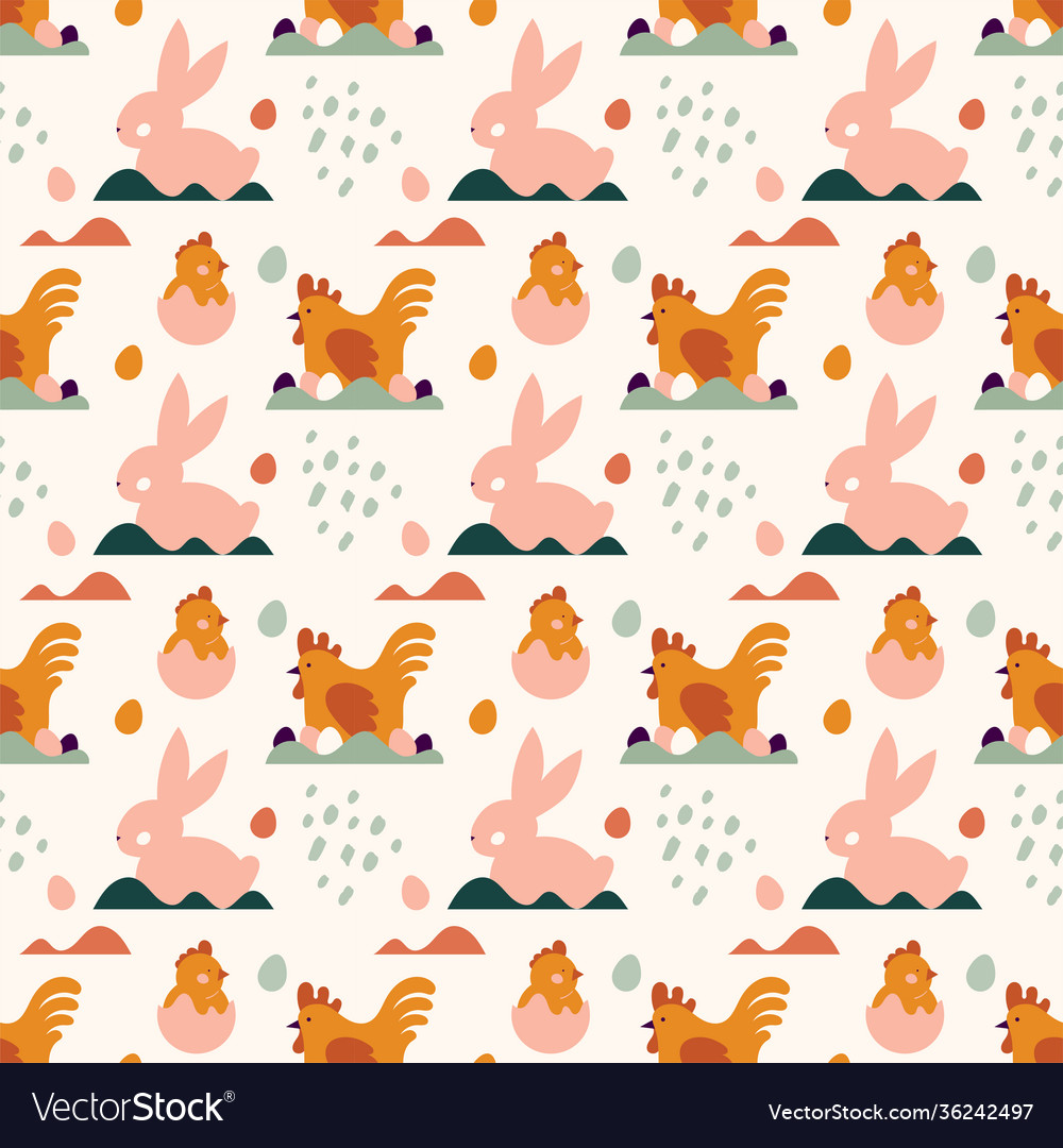 Seamless pattern spring and easter pattern Vector Image