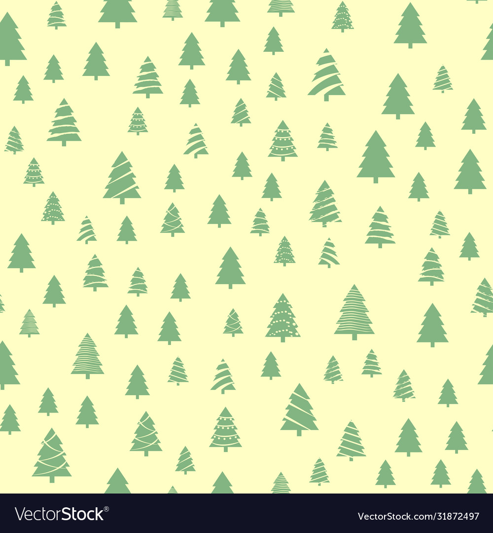 Seamless pattern with pine trees Royalty Free Vector Image