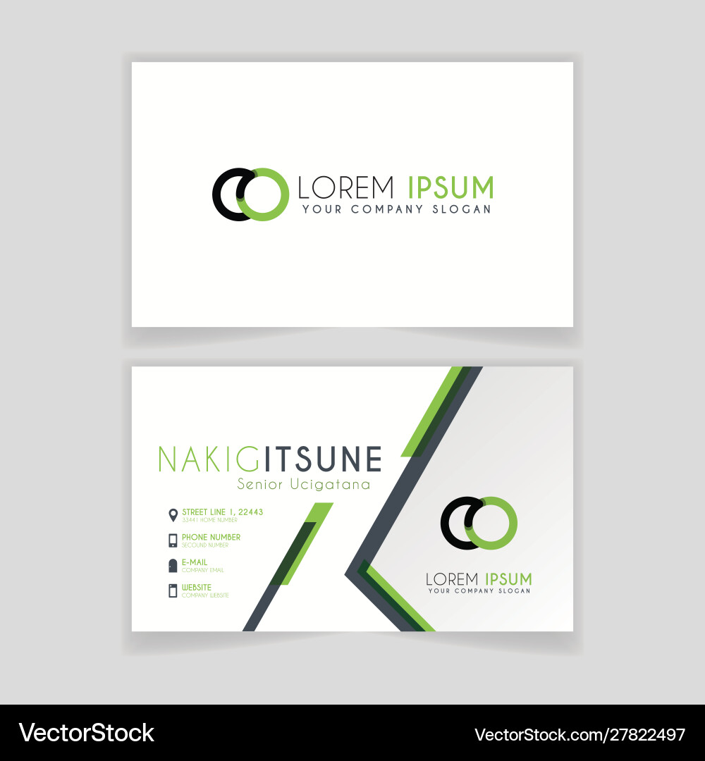 Simple business card with initial letter co Vector Image