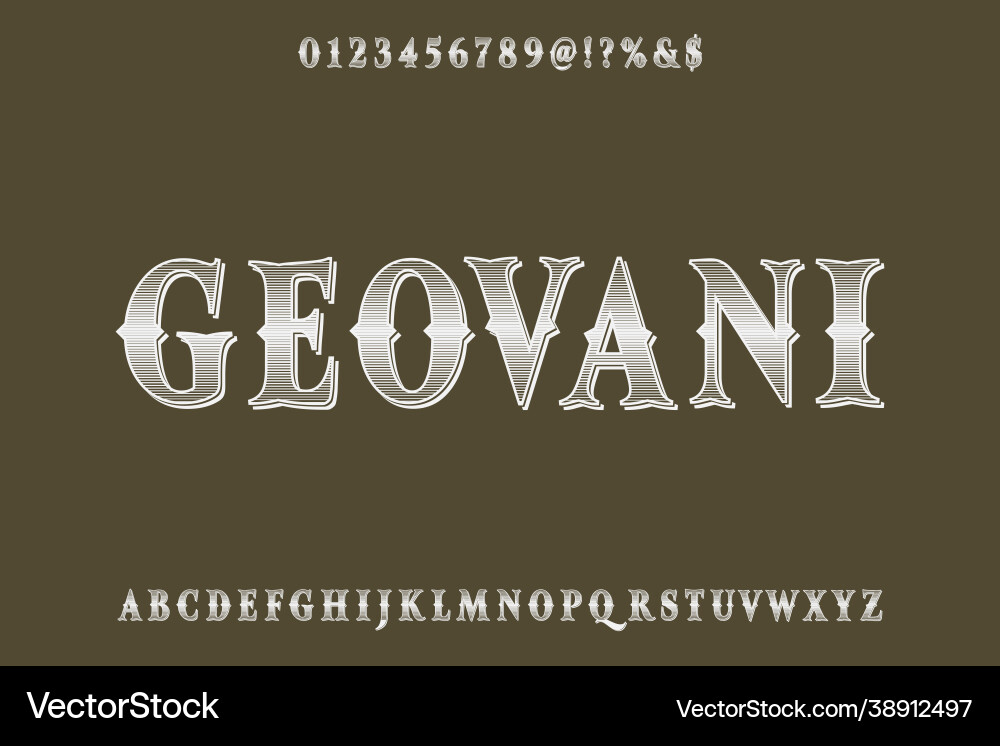 Typography vintage font alphabet letters Vector Image