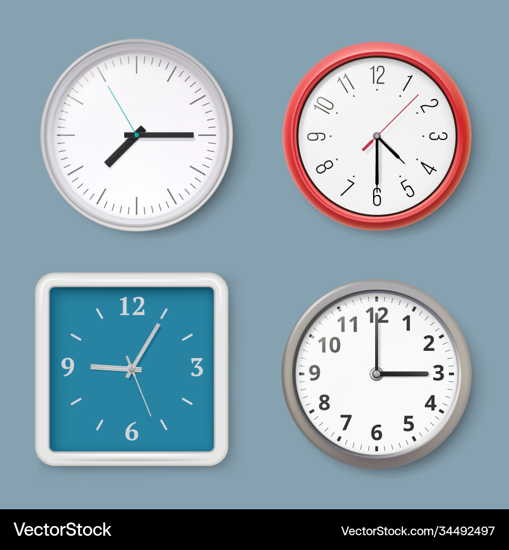Wall clock time symbols switches wall clock for Vector Image