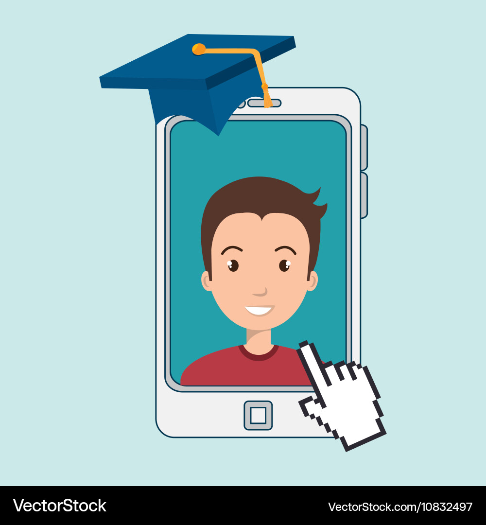 Woman student smartphone apps Royalty Free Vector Image