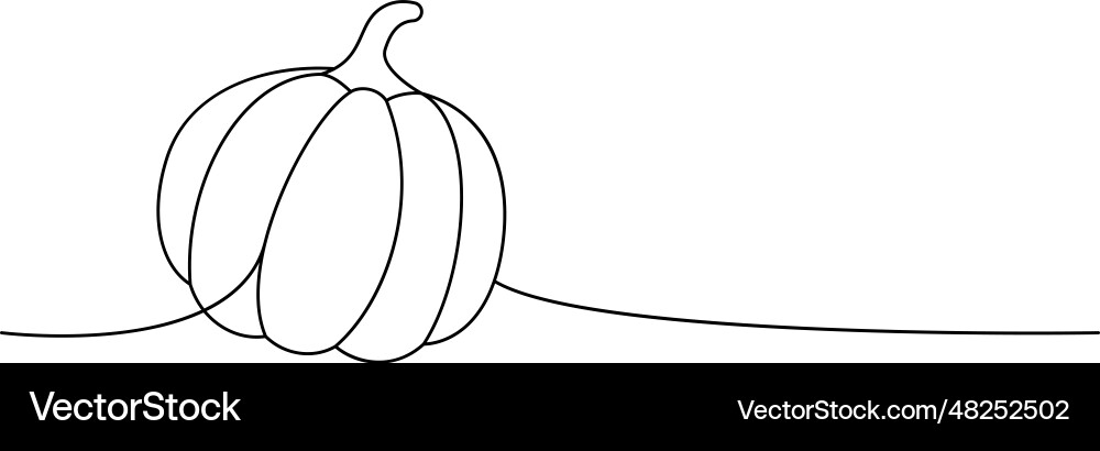 Autumn halloween pumpkin vegetable one line Vector Image