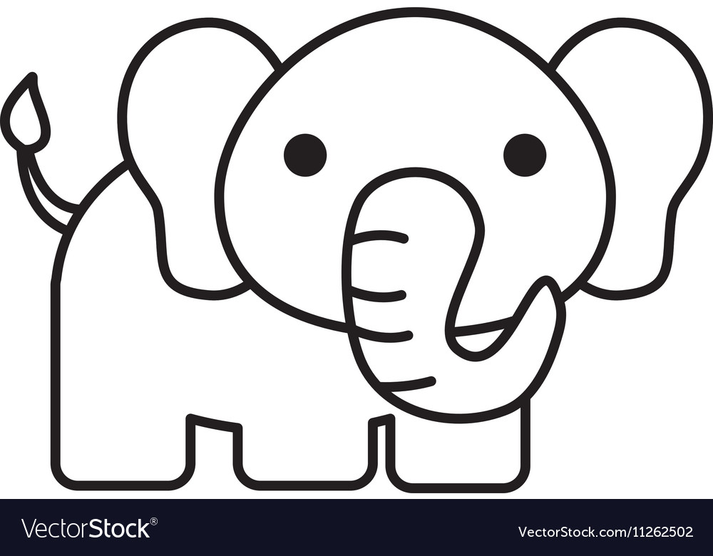 Cute elephant isolated icon Royalty Free Vector Image