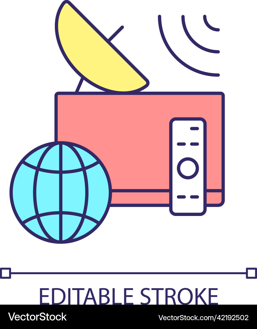 Digital television rgb color icon Royalty Free Vector Image