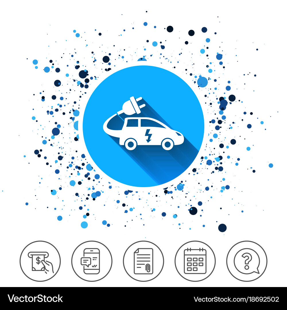 Electric car sign icon hatchback symbol Royalty Free Vector