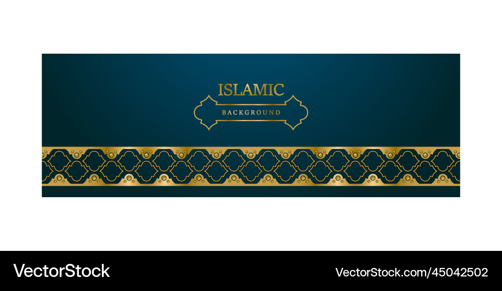 Golden frame islamic arabic banner background Vector Image