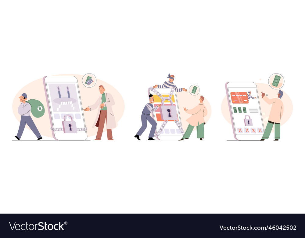 Hacker activity big set hacking computer Vector Image