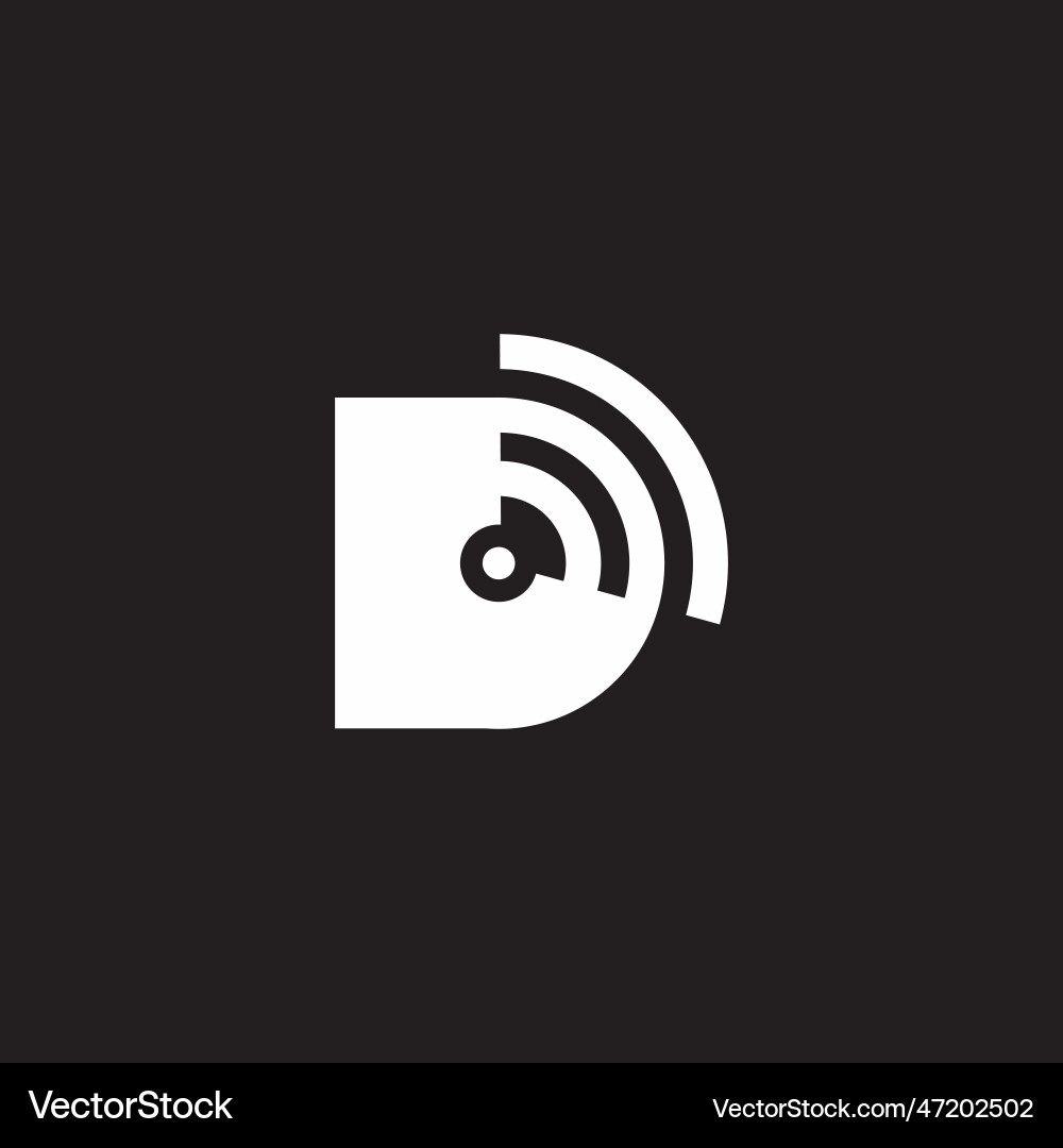 Letter d internet signal simple geometric logo Vector Image