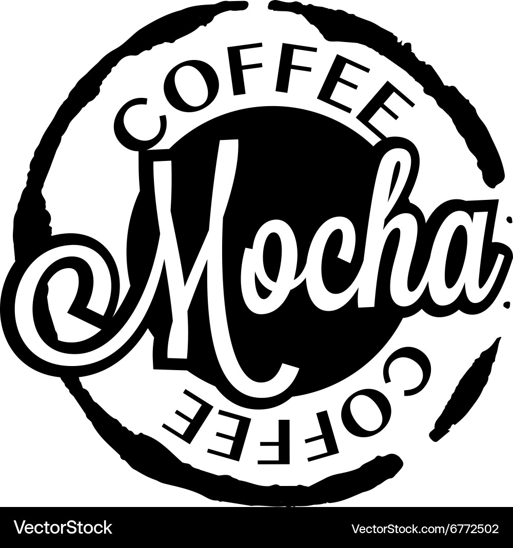 Mocha coffee stain badges black and white Vector Image
