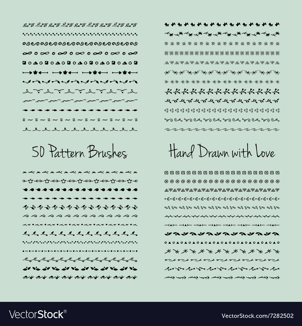 Pattern brush set Royalty Free Vector Image - VectorStock