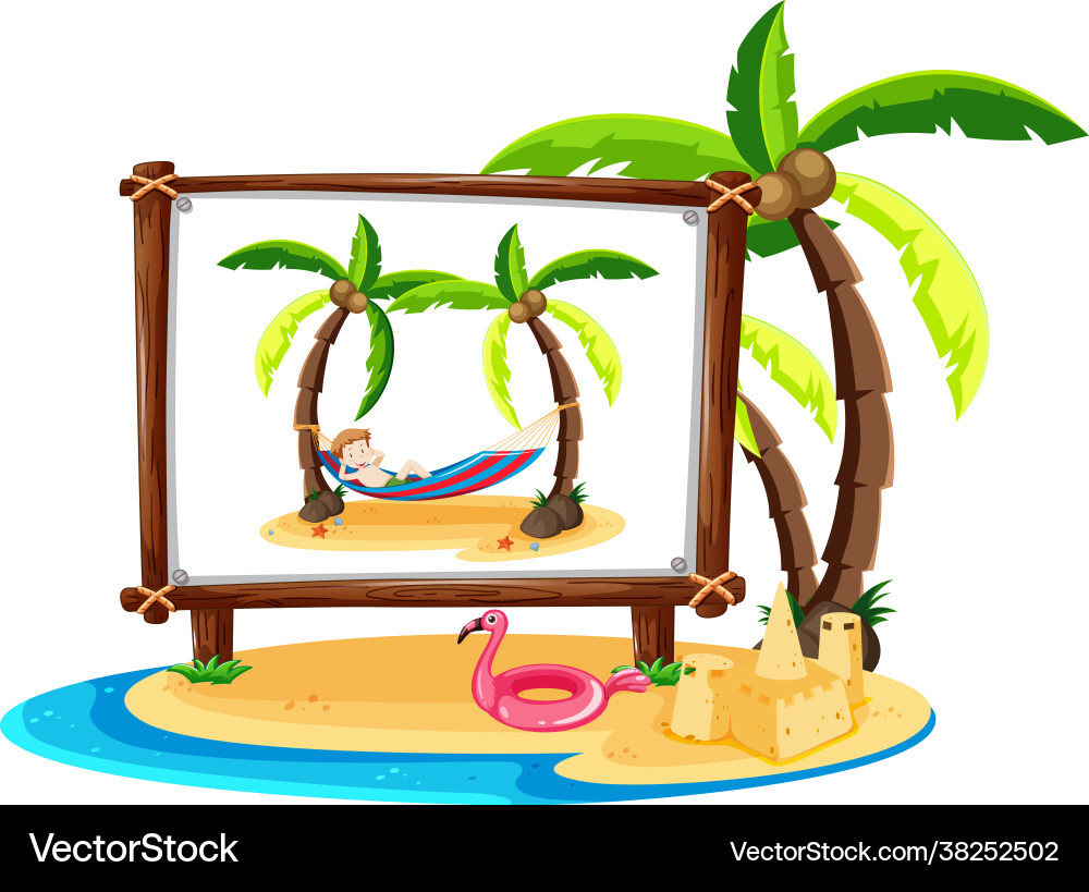 Picture a man in beach scene isolated Royalty Free Vector