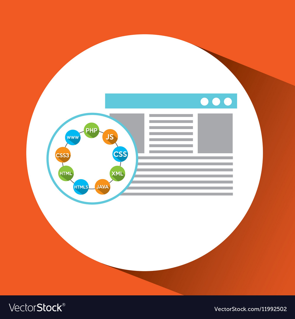 Programming languages web page Royalty Free Vector Image
