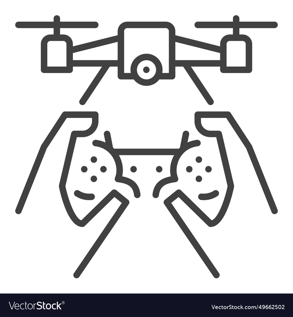 Quadcopter And Gamepad In Hands Drone Concept Vector Image