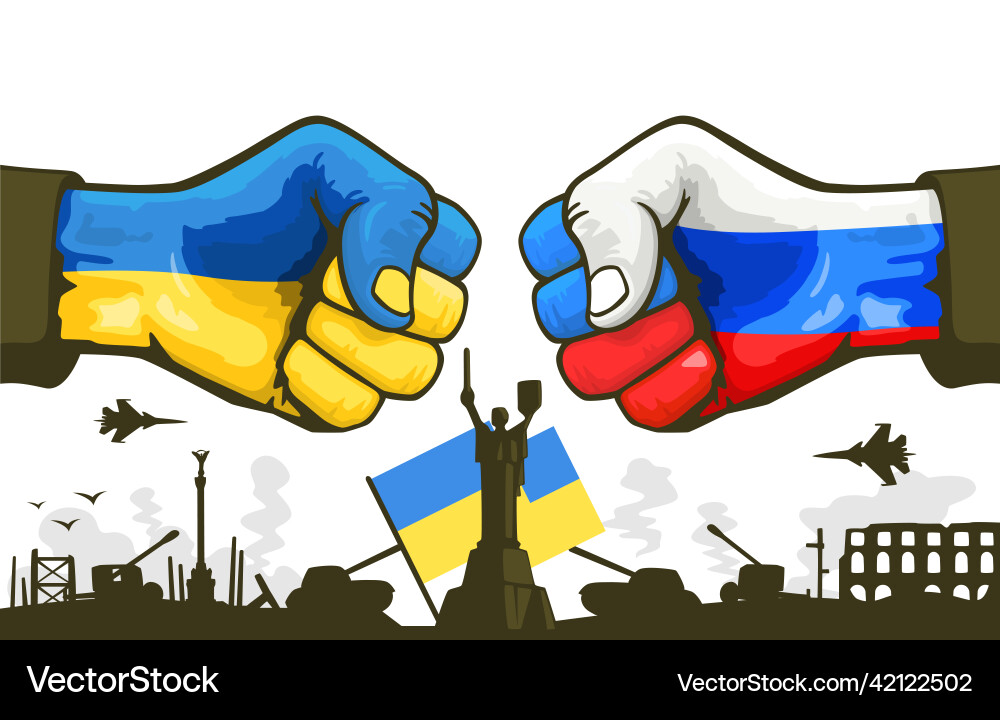 Russia attacked ukraine the strength Royalty Free Vector