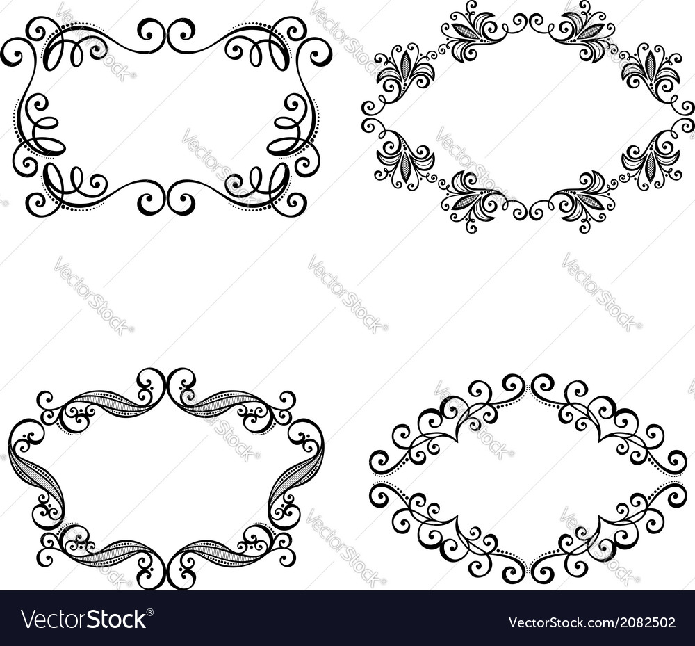 Set ornamental frames for text Royalty Free Vector Image
