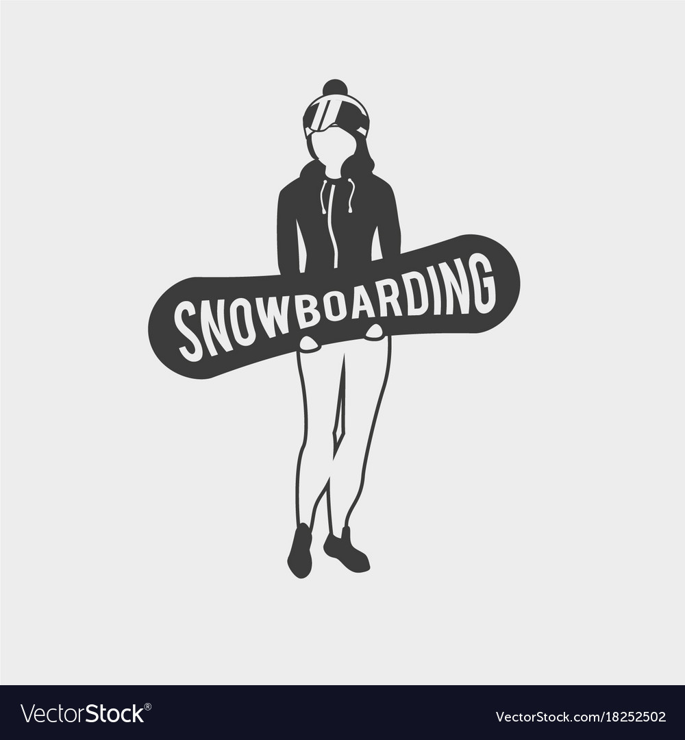 Snowboard club logo label or badge template Vector Image