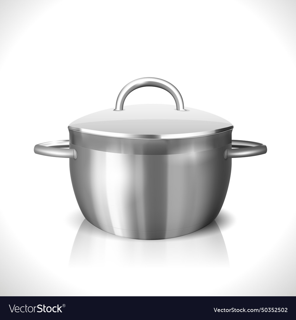 Stainless pan Royalty Free Vector Image - VectorStock