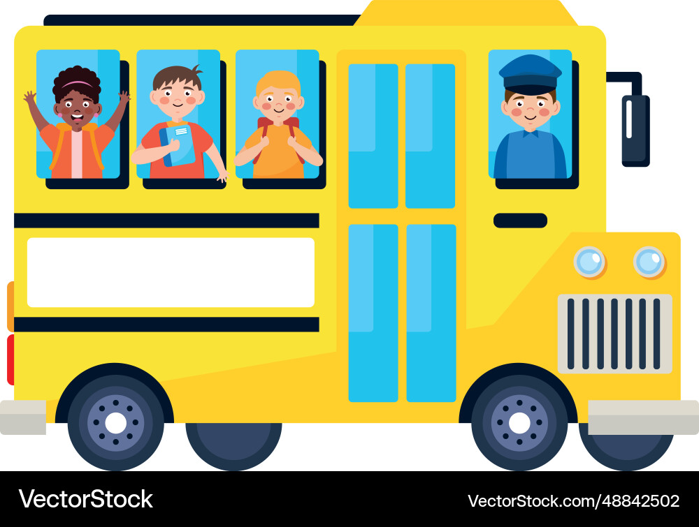 Students bus Royalty Free Vector Image - VectorStock