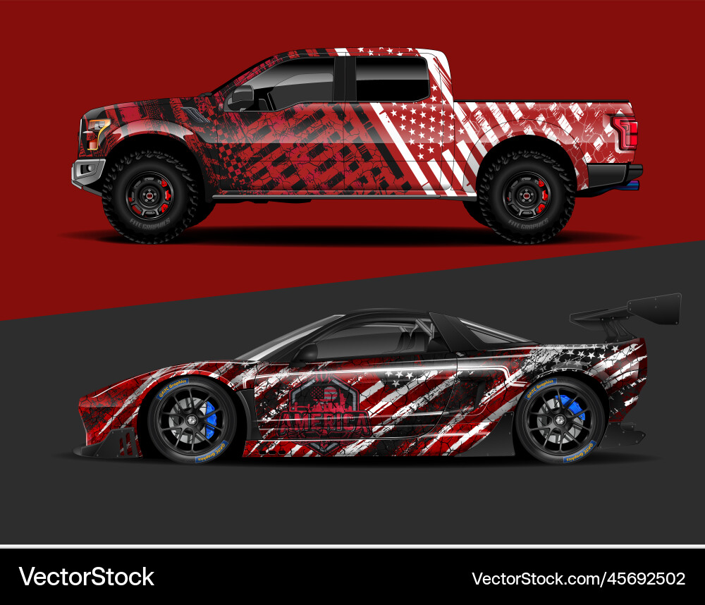 Truck car wrap and wrap design Royalty Free Vector Image
