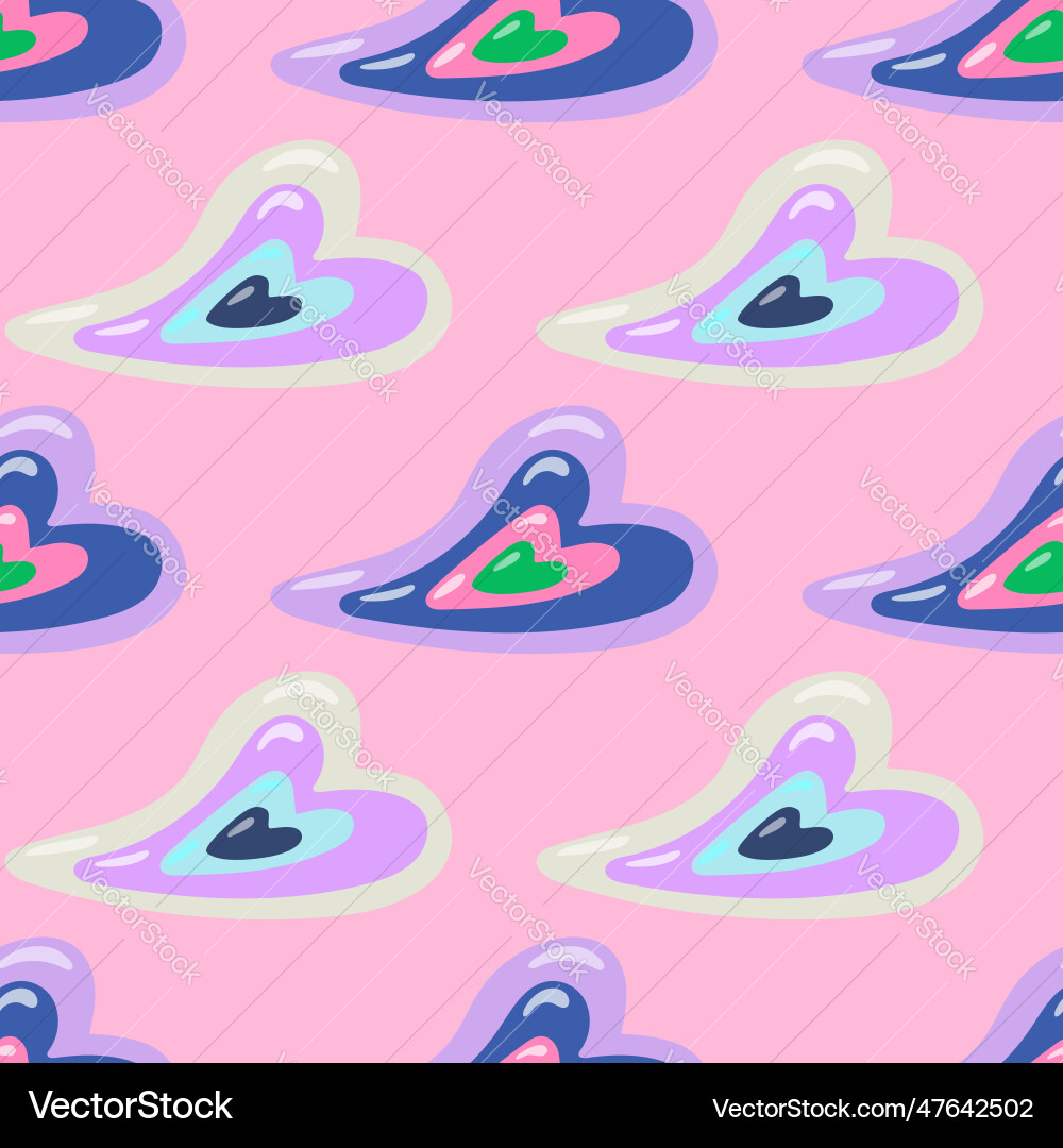 Vintage hearts seamless pattern 14 february Vector Image