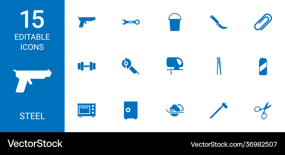 15 steel icons Royalty Free Vector Image - VectorStock