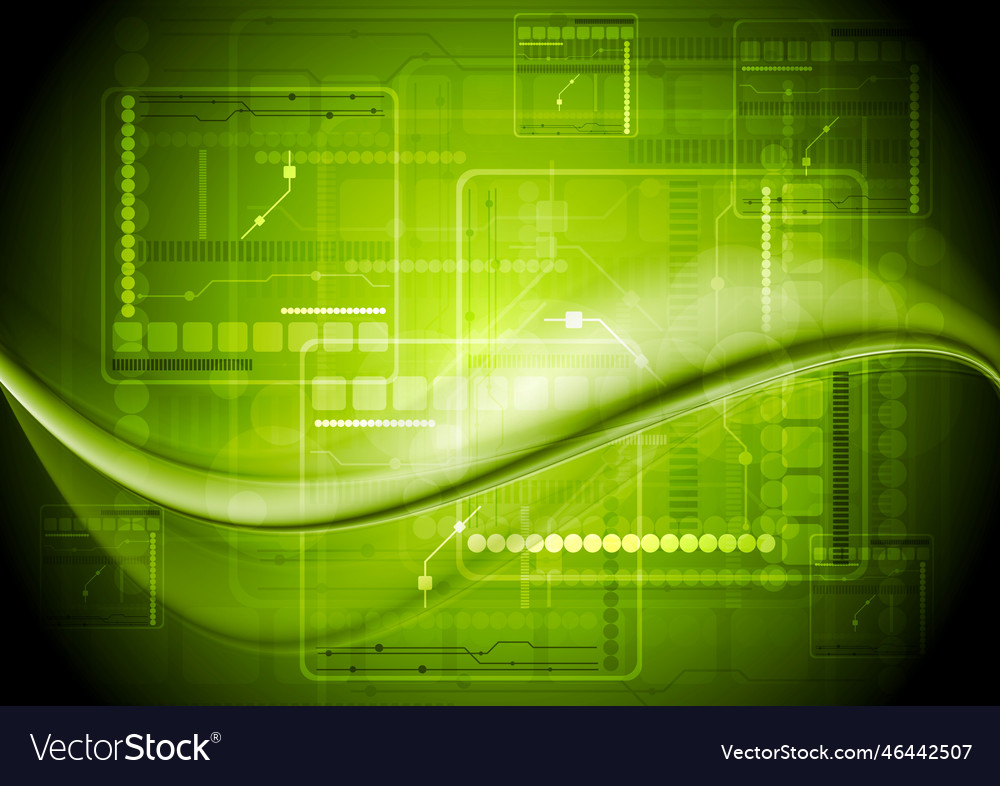 Bright technology waves background Royalty Free Vector Image