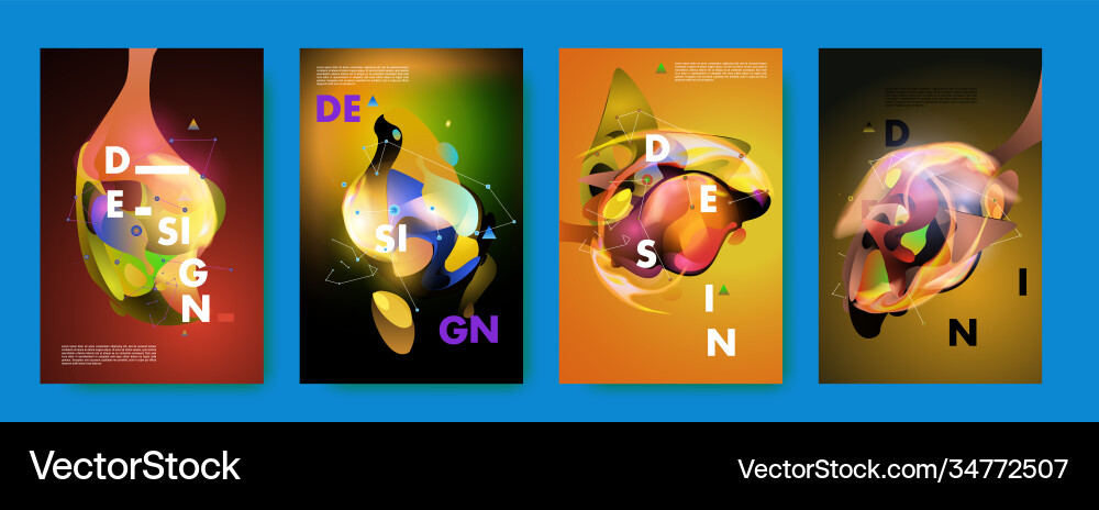 Colorful abstract liquid and fluid poster Vector Image