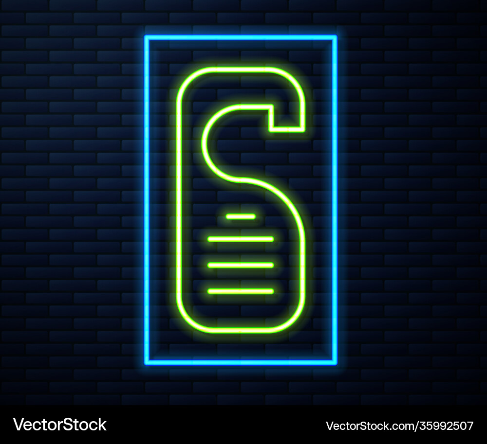 Glowing neon line please do not disturb icon Vector Image