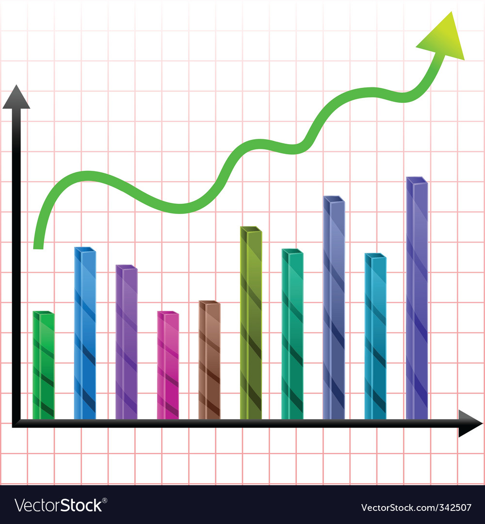 Growing graph Royalty Free Vector Image - VectorStock