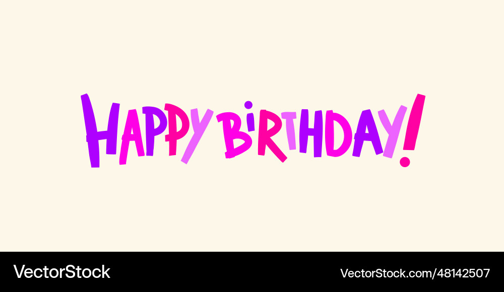Happy birthday horizontal greeting card Royalty Free Vector