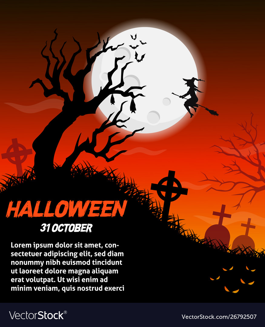 Happy halloween poster banner Royalty Free Vector Image