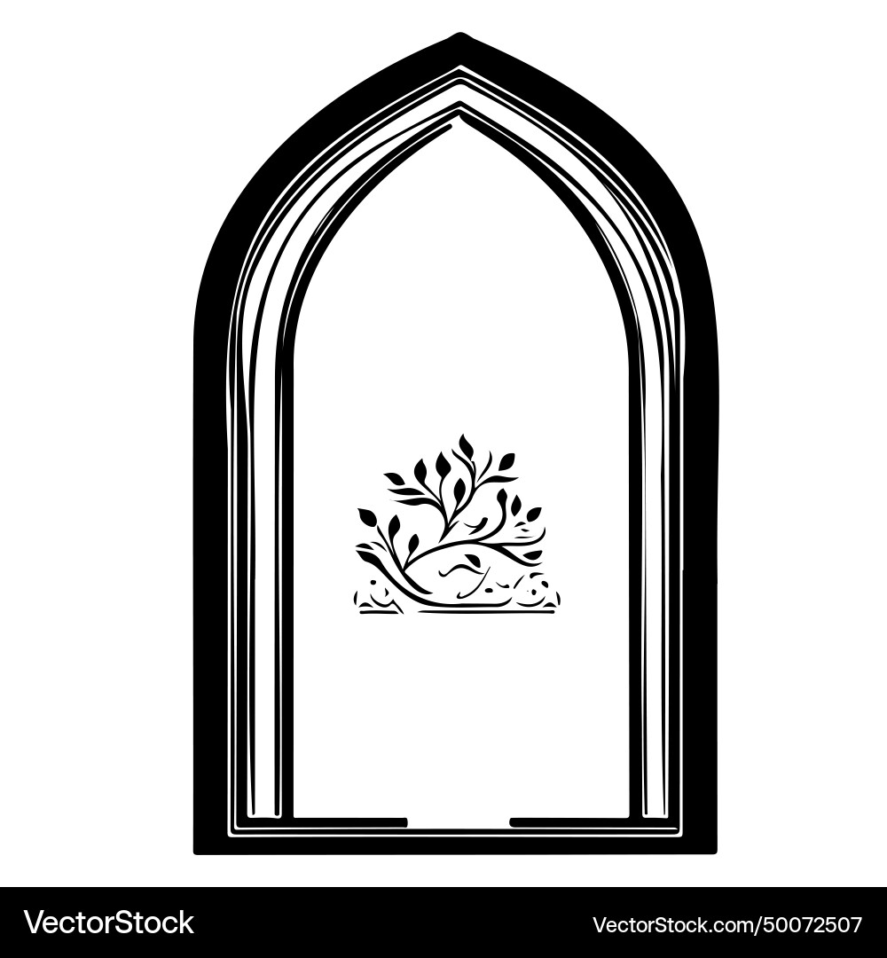 Islamic window or door arch sketch hand draw Vector Image