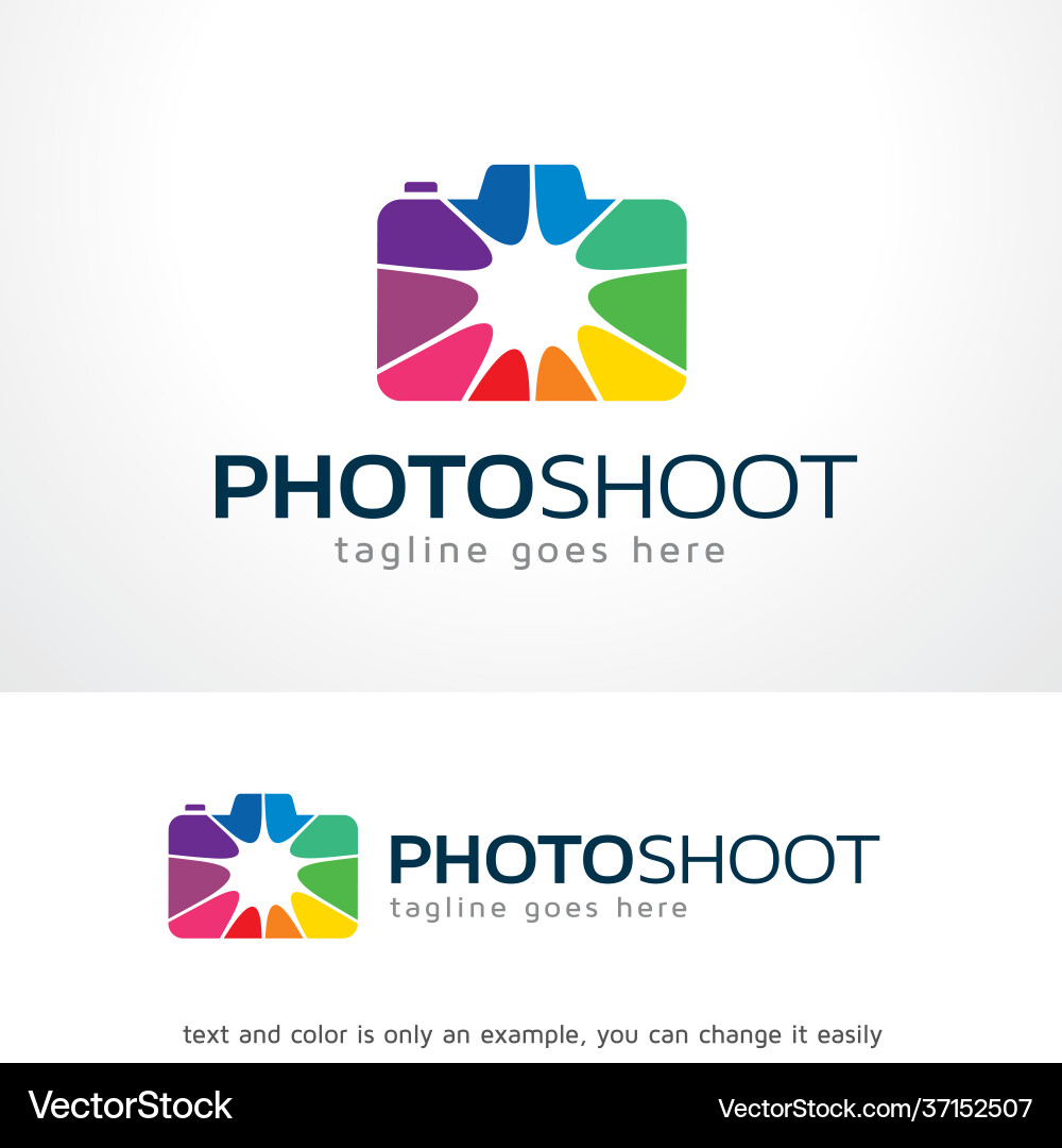 Photo shoot logo template design emblem design Vector Image