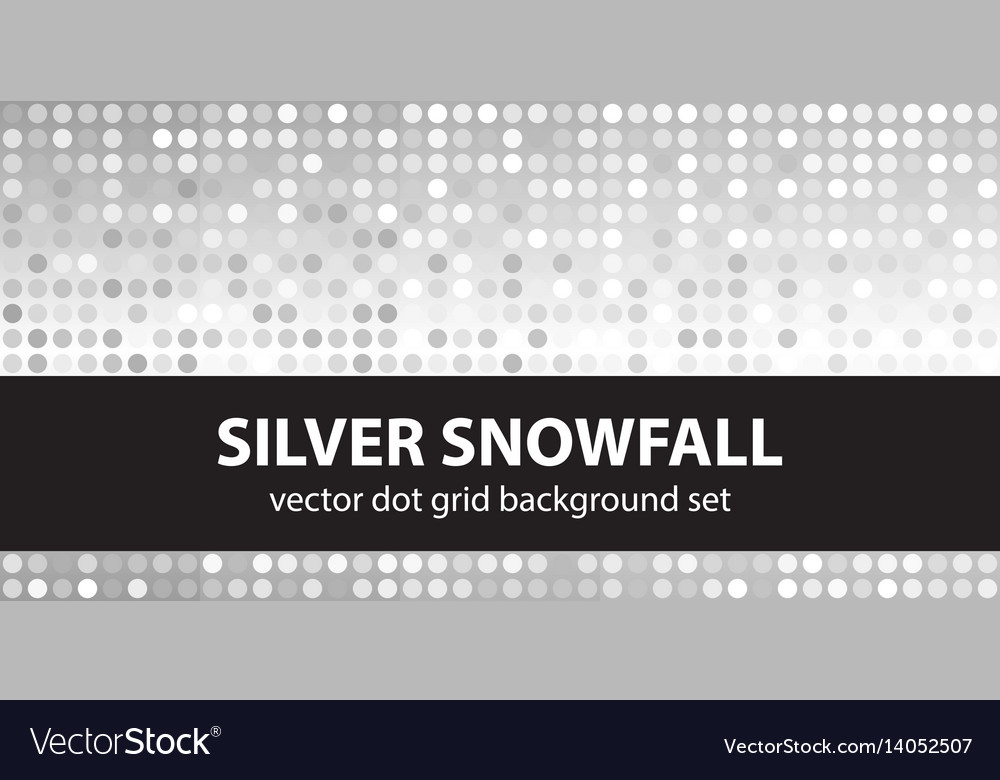 Polka dot pattern set silver snowfall seamless Vector Image