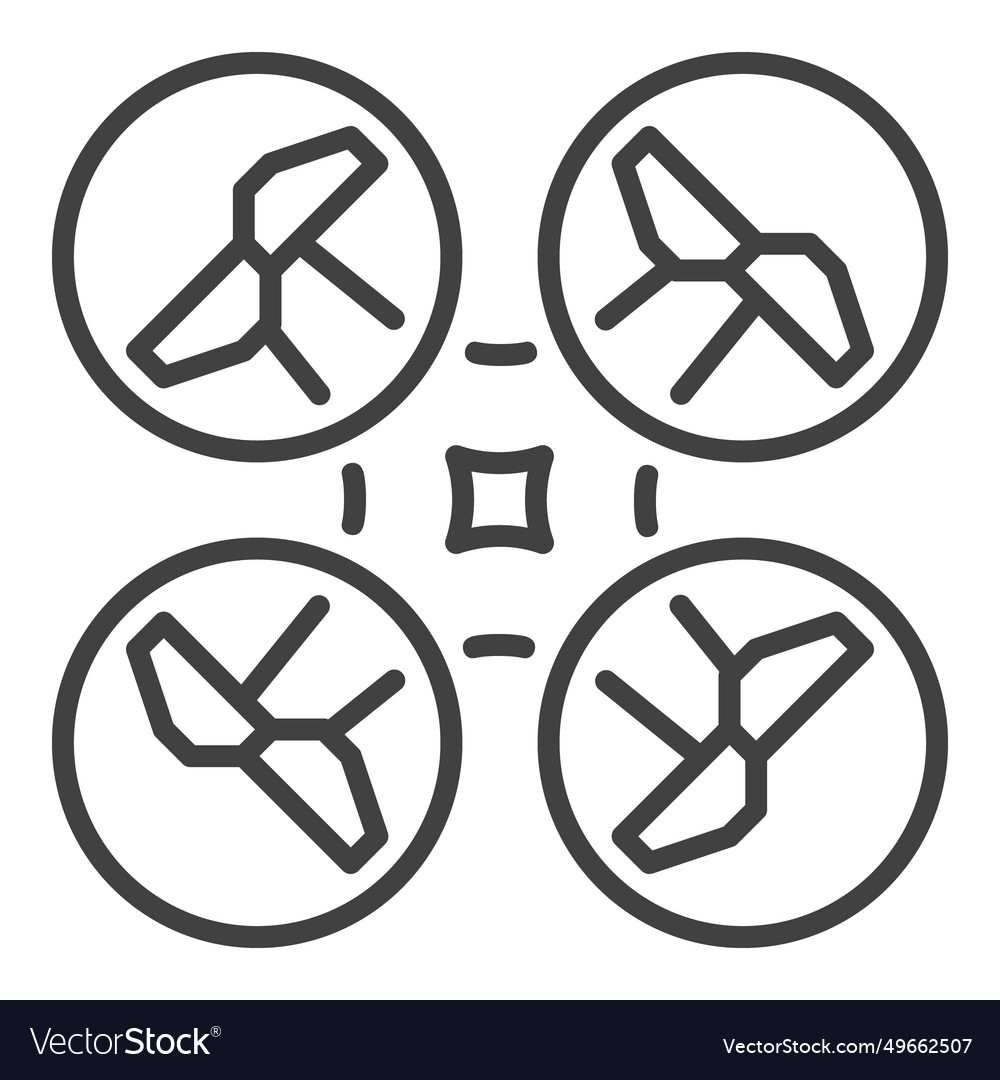 Quadrotor Drone Concept Thin Line Icon Or Sign Vector Image