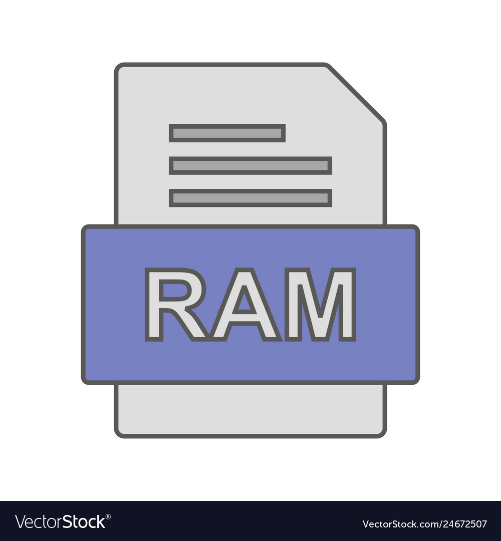 Ram file document icon Royalty Free Vector Image